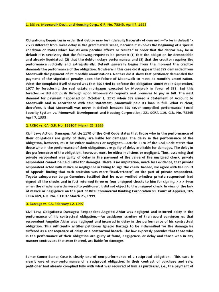 Batch 2 Cases (E-SCRA Syllabus) | PDF | Damages | Negligence