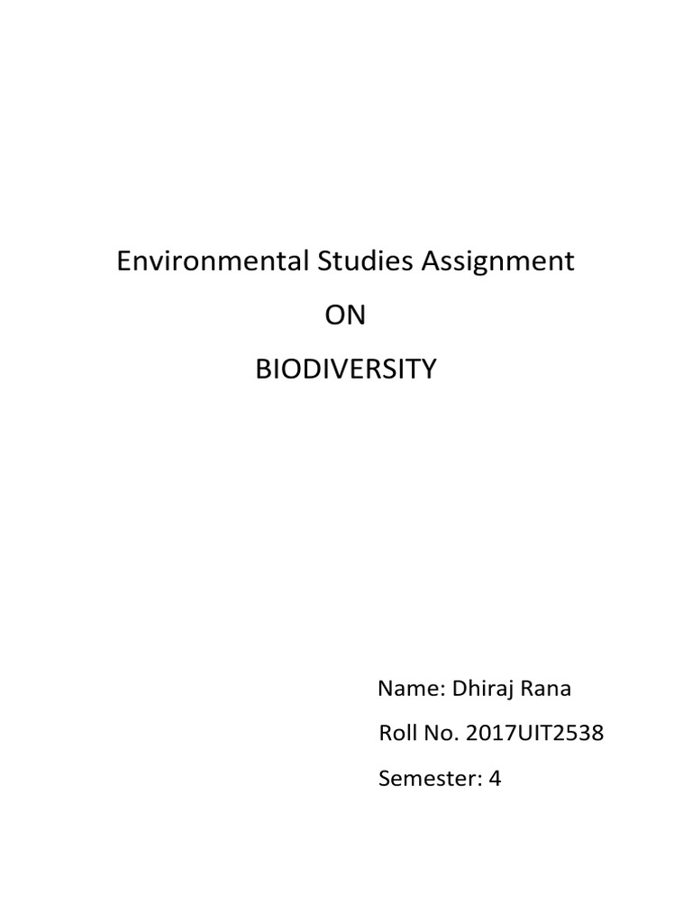 Environmental Studies Assignment PDF | PDF | Habitat Destruction ...