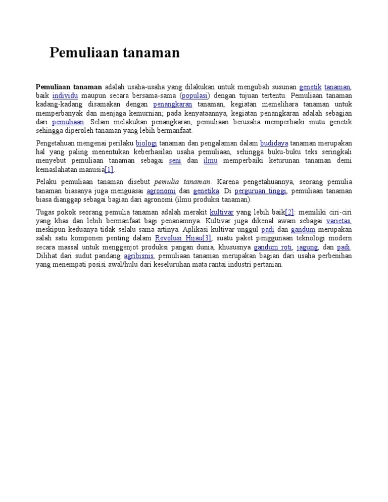 Pemuliaan Tanaman | PDF