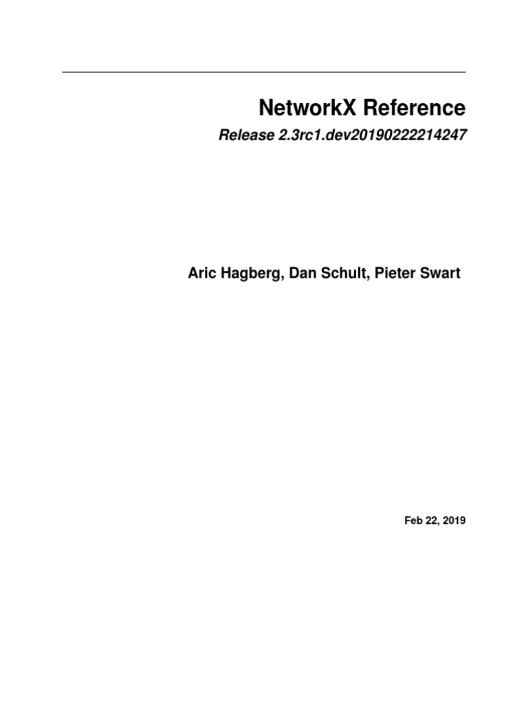 Networkx Reference | PDF | Vertex (Graph Theory) | Theoretical Computer ...
