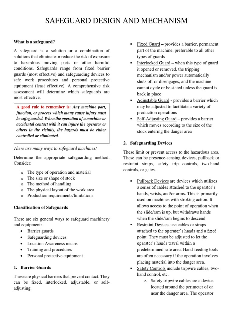 Machine Safeguarding Methods Guide | PDF | Machines | Personal ...