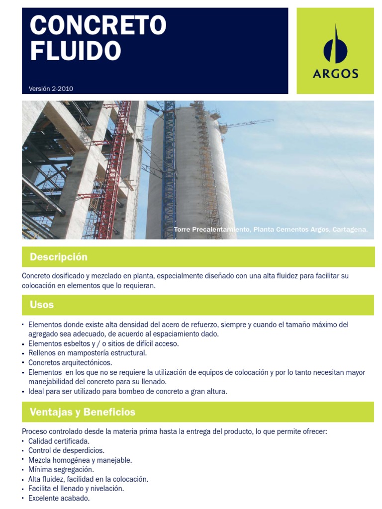Concreto Fluido: Especificaciones y Usos | PDF | Hormigón | Materiales