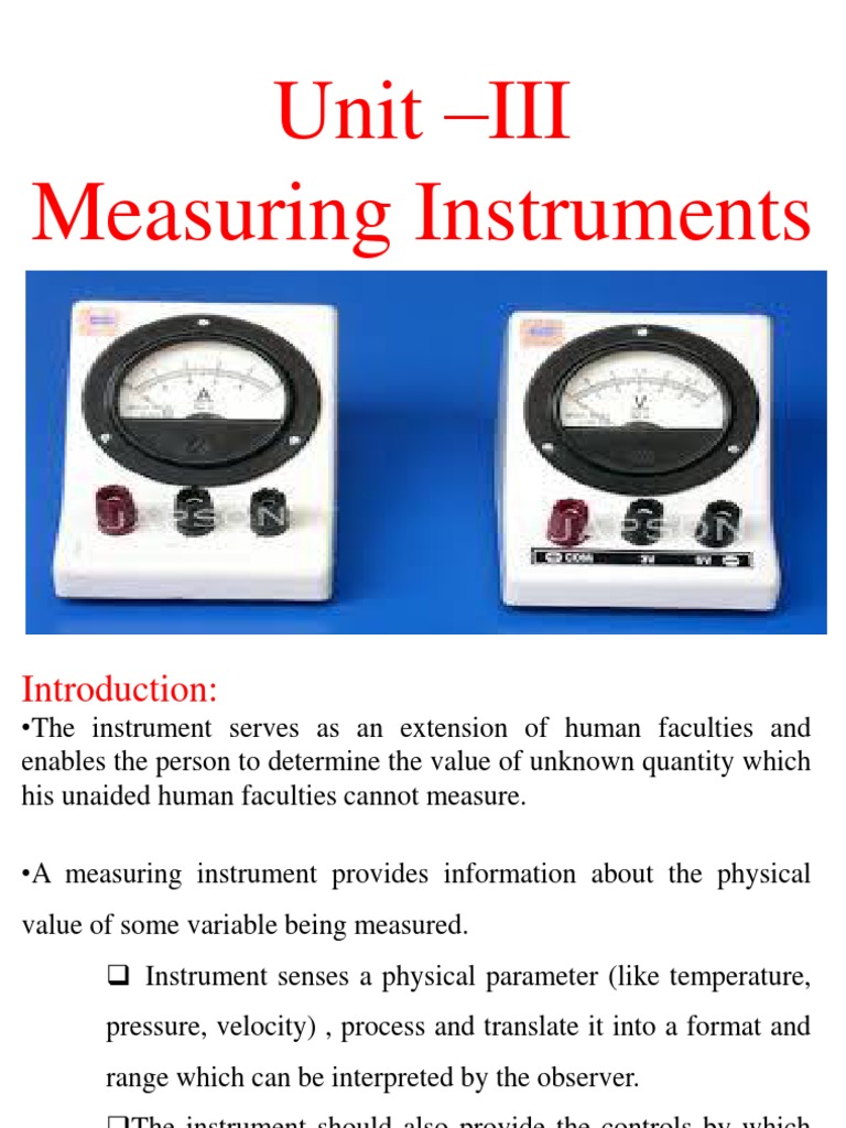 Unit - III Measuring Instruments | PDF | Electromagnetic Induction ...