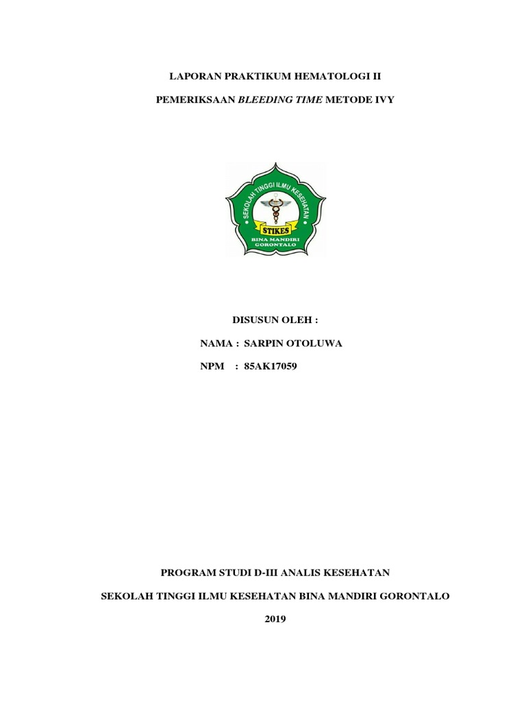 Pemeriksaan Bleeding Time Metode Ivy | PDF