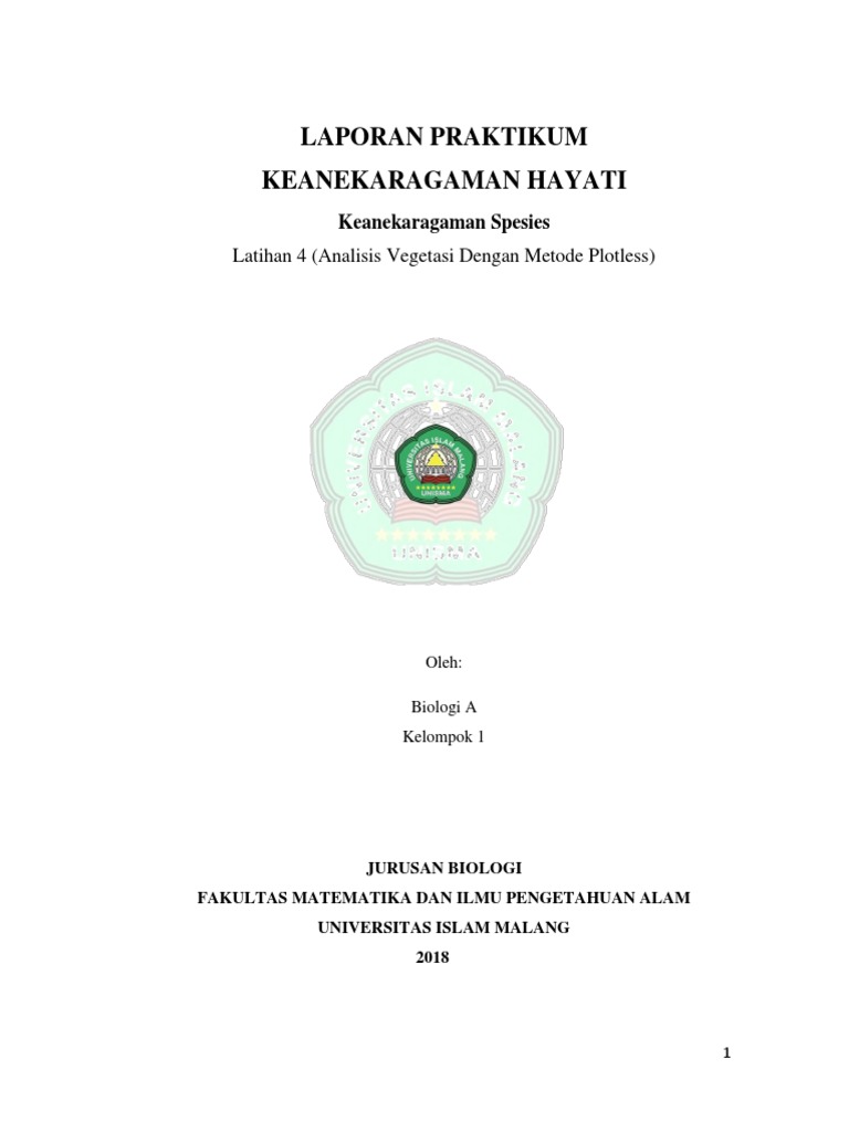Analisis Vegetasi Metode Plotless di TAHURA | PDF | Sains & Matematika