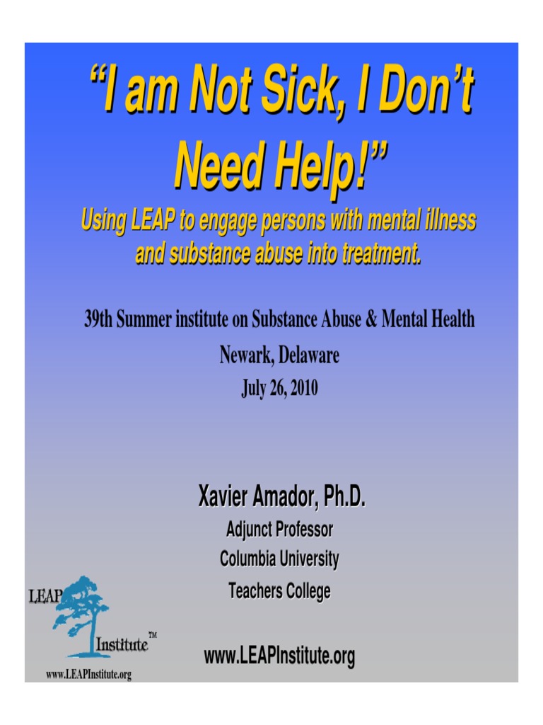 I Am Not Sick, I Don ' T Need Help! | PDF | Psychiatry | Mental Disorder