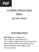 Analysis of "La Belle Dame sans Merci" | PDF | Metre (Poetry) | Poetry