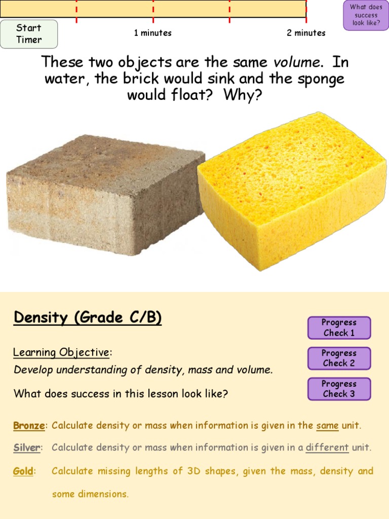 Density, Mass and Volume | PDF | Density | Volume