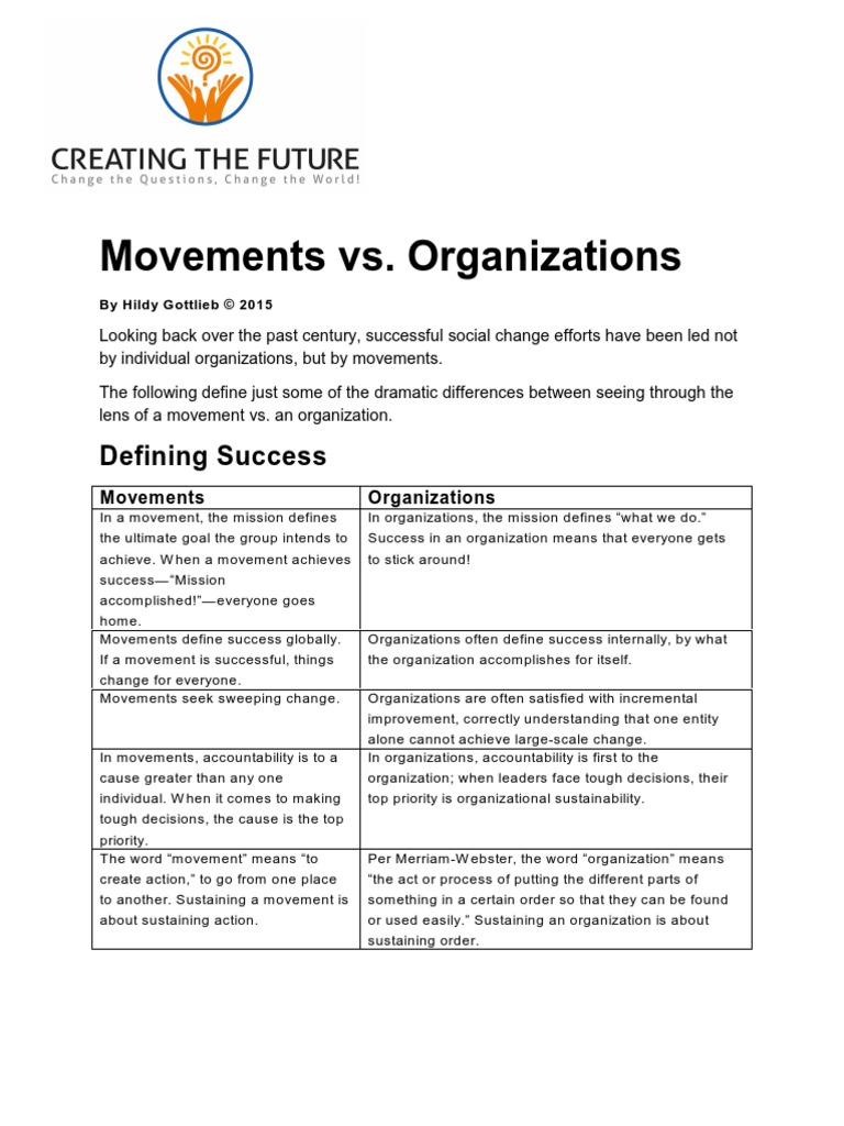 Movement or Organization Chart Form 07-24-15 | PDF | Community | Leadership