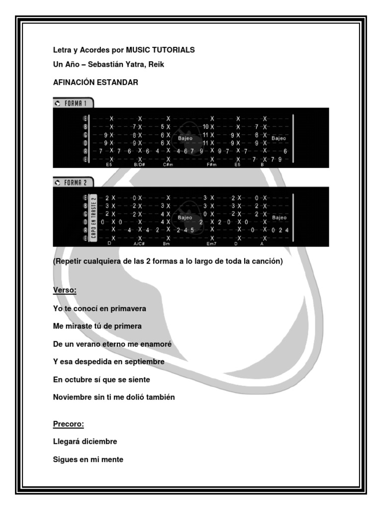 Un Año Sebastian Yatra, Reik PDF | PDF