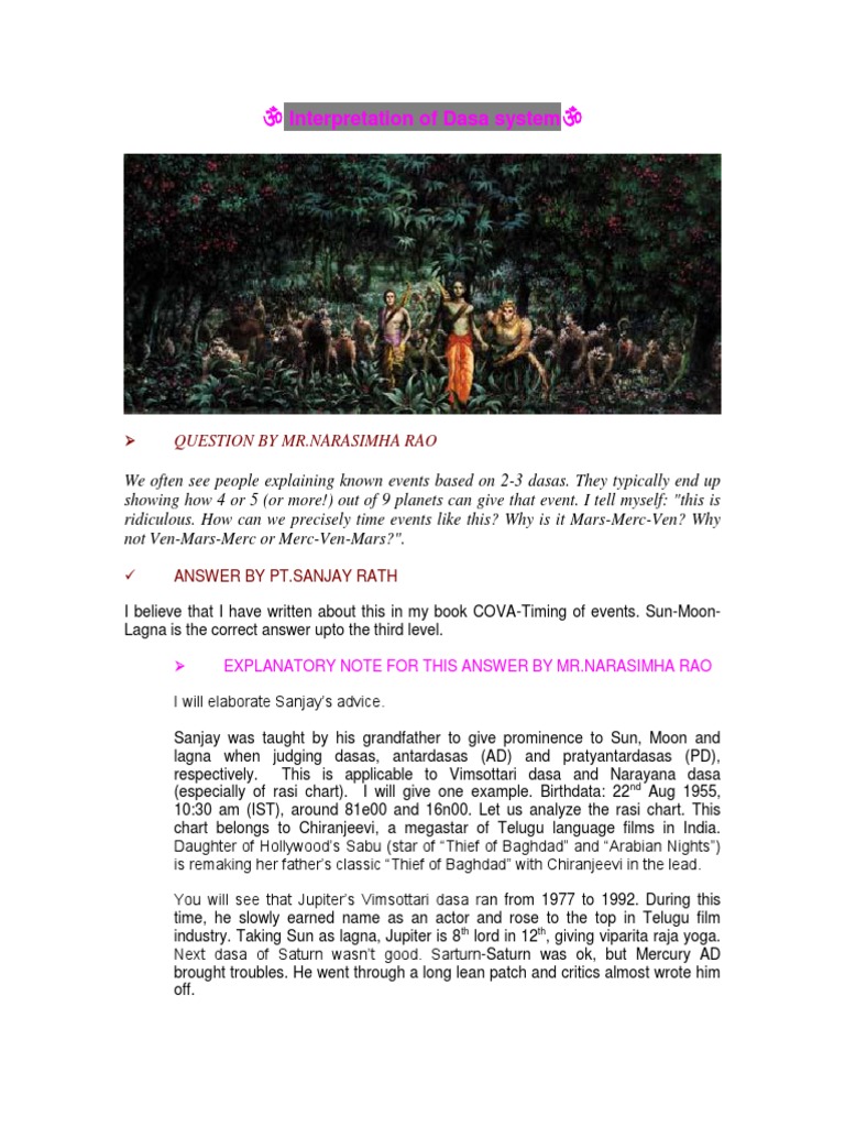 Dasa System PDF | PDF | Technical Factors Of Astrology | New Age Practices