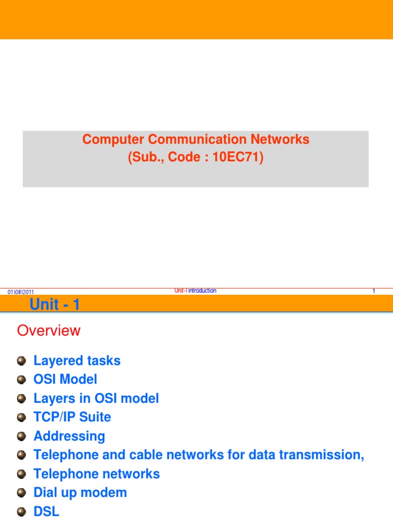OSI Model Computer Communication Networks | PDF | Internet Protocol Suite | Osi Model