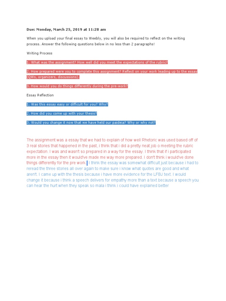 Weebly Writing Portfolio Reflection | PDF | Career & Growth | Language ...