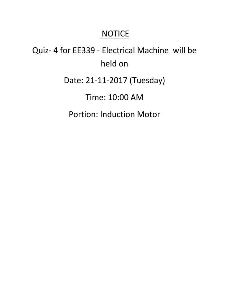 Quiz Notice | PDF