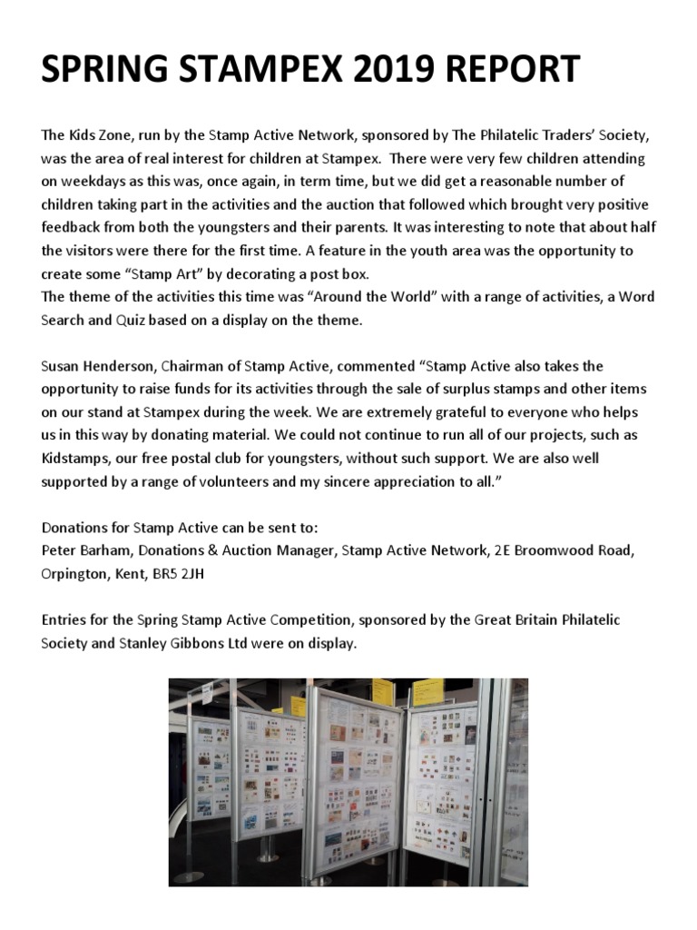 2019 02 18 Spring Stampex Report | PDF | Postage Stamp | Philately