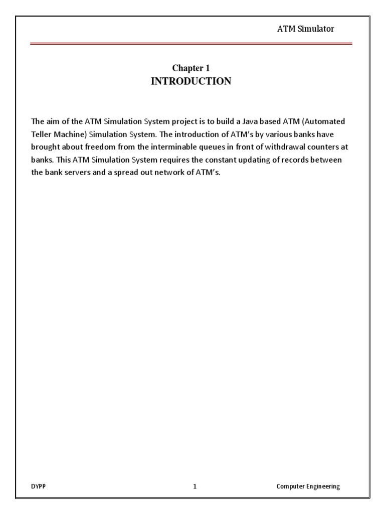 Java Project | PDF | Automated Teller Machine | Simulation