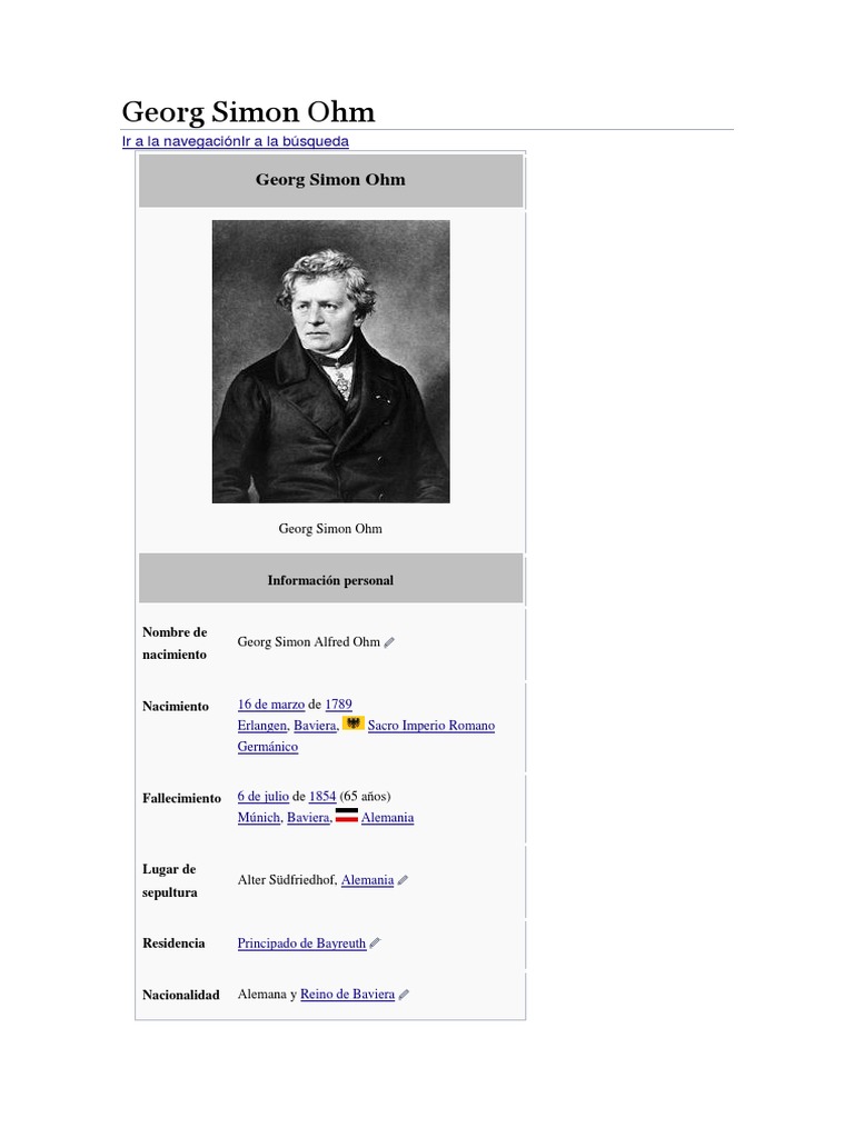 Georg Simon Ohm | PDF | Cantidad | Física