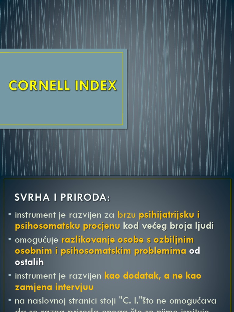 Cornell Index | PDF