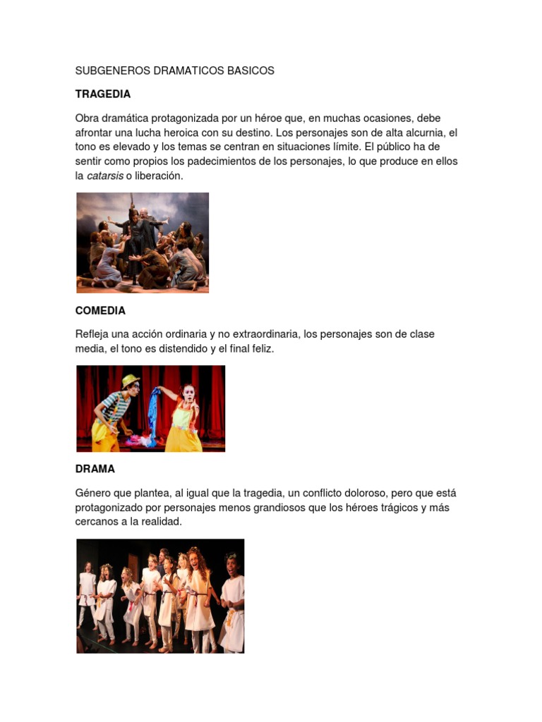 Subgeneros Dramaticos Basicos | PDF | Tragedia | Desastres y Accidentes