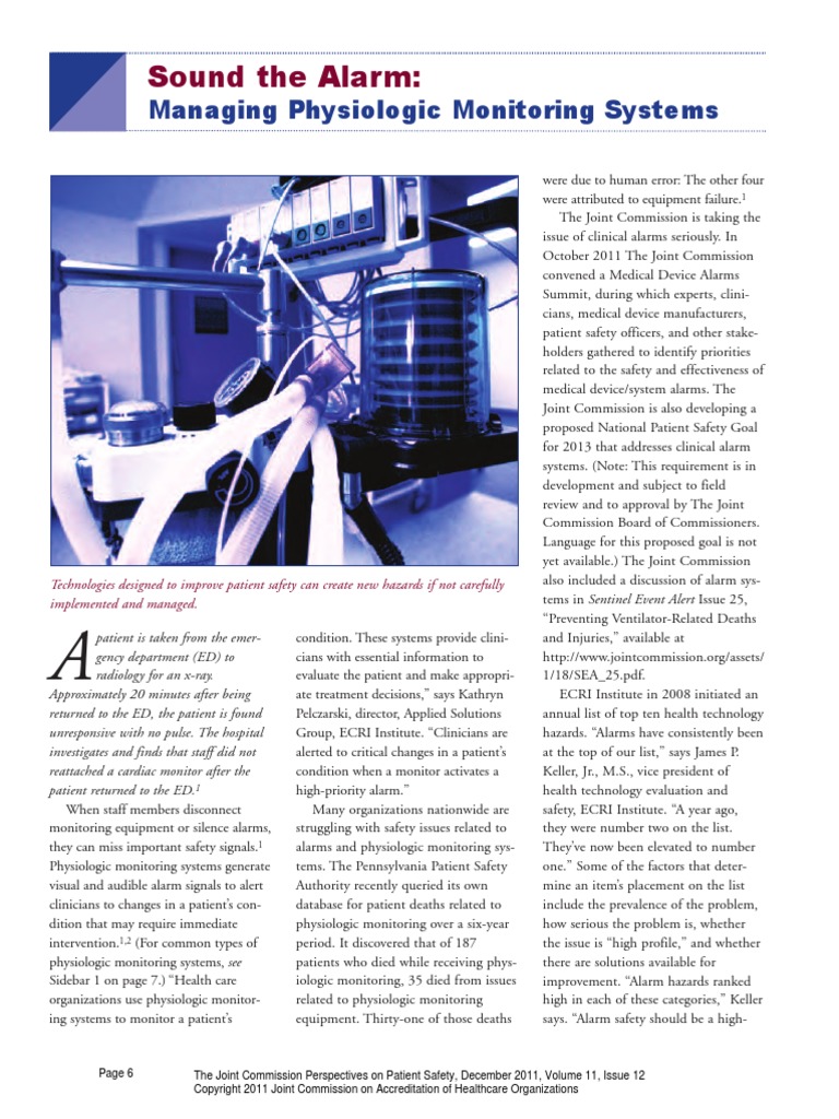 Joint Commission Managing Physiologic Monitoring Systems | PDF ...