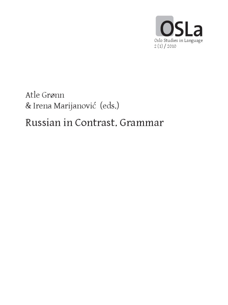 Russian in Contrast Grammar Atle Gronn Irena Marijanovic PDF | PDF ...