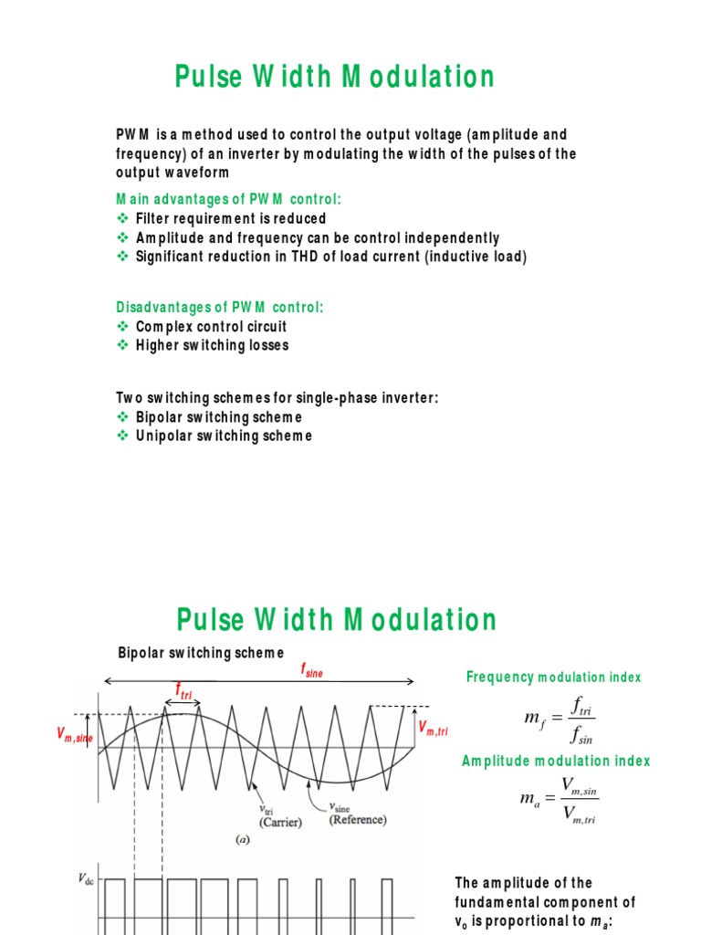 Inverter and Pulse Width Modulation | PDF | Power Inverter | Modulation