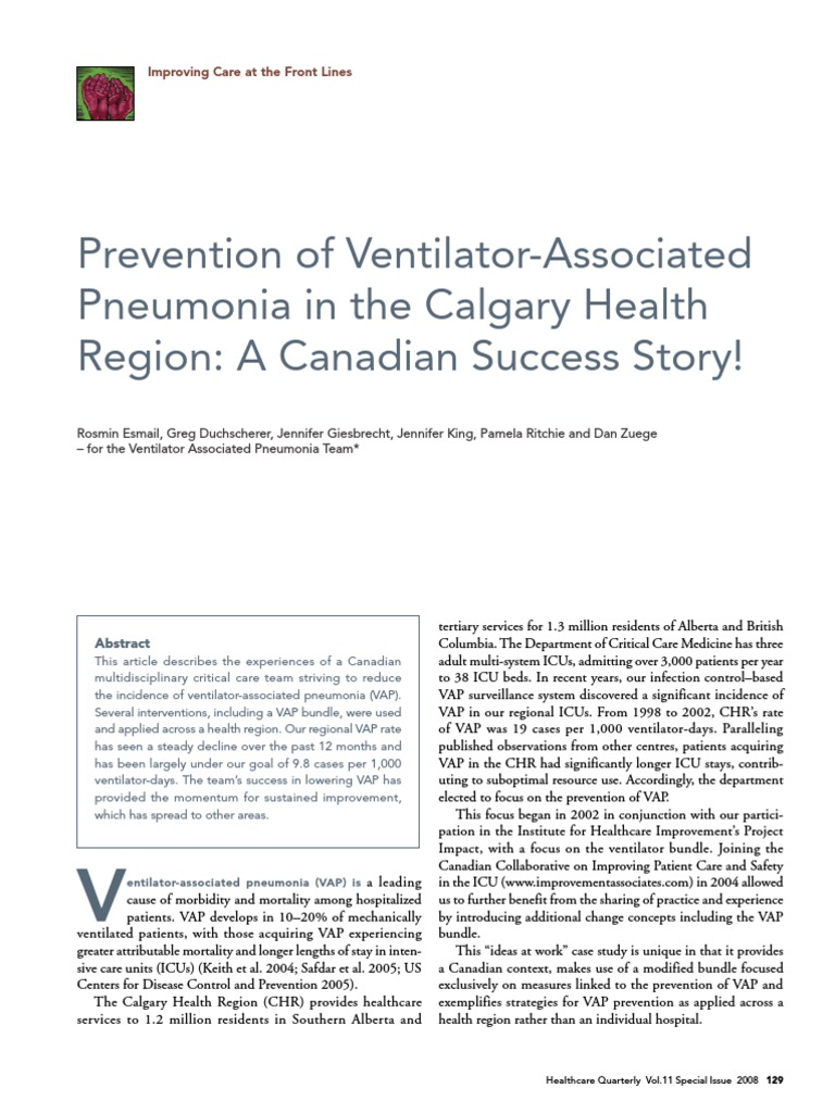 VAP Prevention | PDF | Intensive Care Unit | Preventive Healthcare
