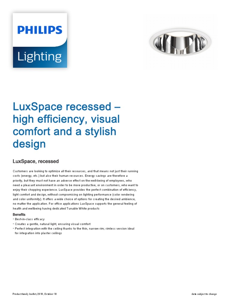 Philips Luxspace | PDF | Mirror | Lighting