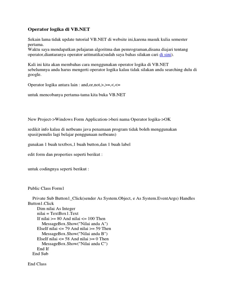 Operator Logika Di | PDF
