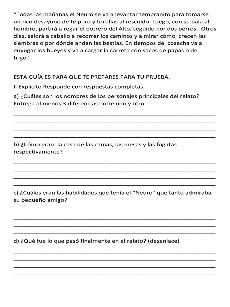 Prueba Libro Mi Amigo El Negro | PDF | Ocio
