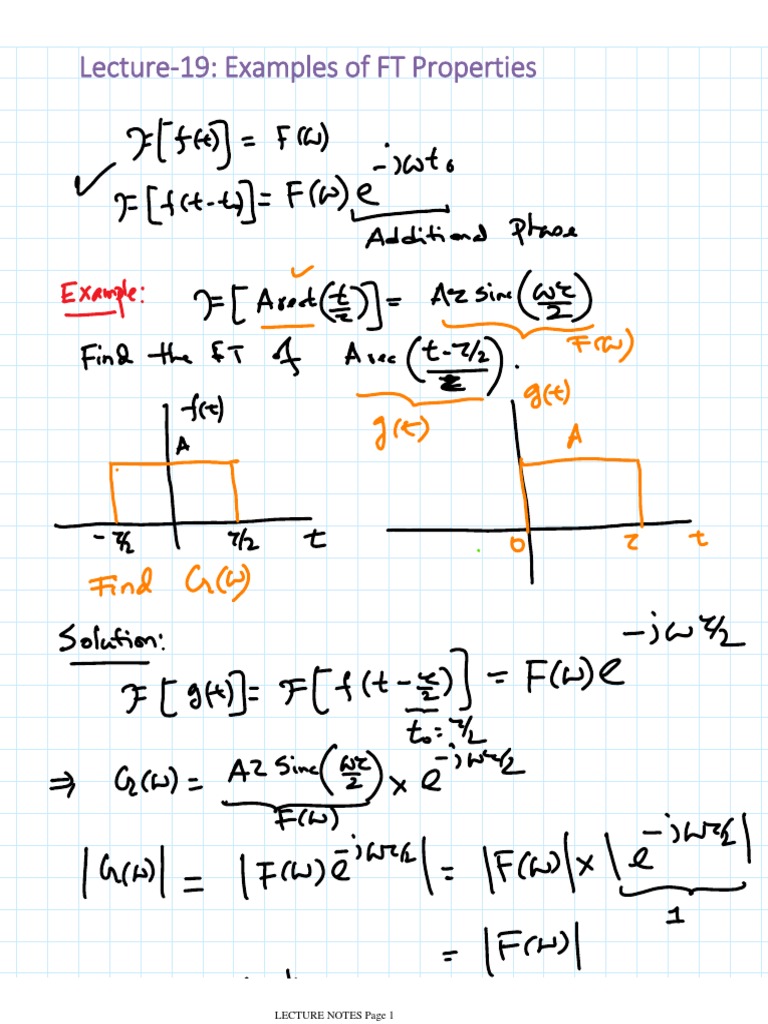 Lecture-19 Examples of FT Properties PDF | PDF