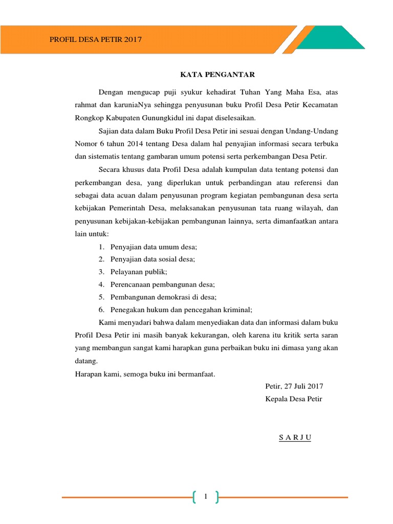 Contoh Profil Desa | PDF