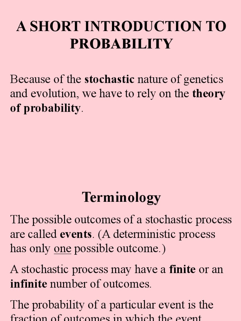 A Concise Introduction to the Foundations of Probability: Terminology ...