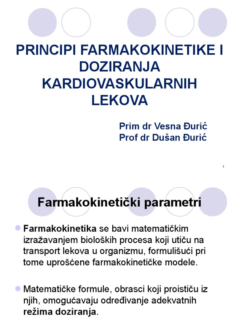 Principi Farmakokinetike I Doziranja KVL | PDF
