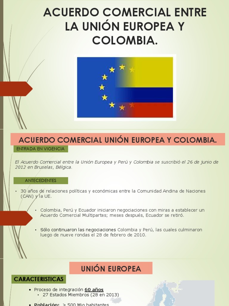 TLC Entre La Unión Europea y Colombia | PDF | Acuerdos comerciales ...
