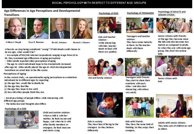 Age Differences in Age Perceptions and Developmental Transitions | PDF ...