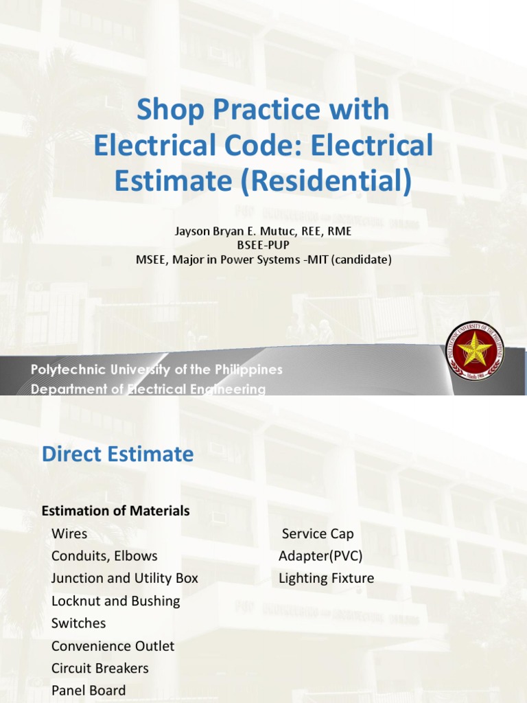 13 Electrical System Estimate Residential PDF | PDF | Switch ...
