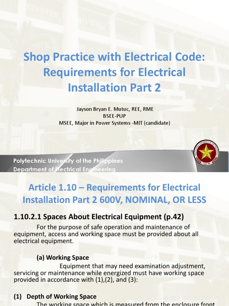 4 Requirements For Electrical Installation 2 PDF | PDF | Door | Fuse ...