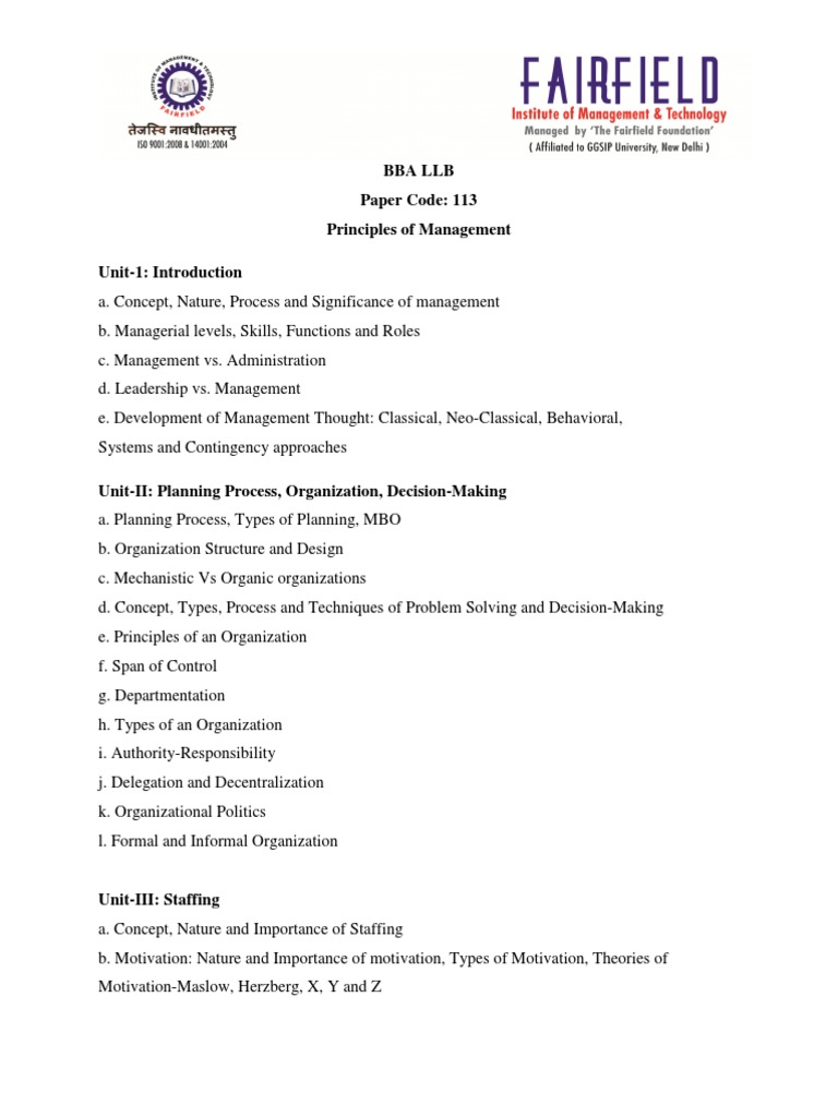 Principles of Management Notes | PDF | Goal | Employment