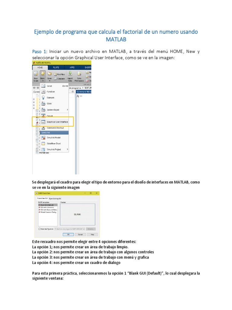 Ejemplo de Programa Que Calcula El Factorial de Un Numero Usando MATLAB | PDF | Devolución de ...