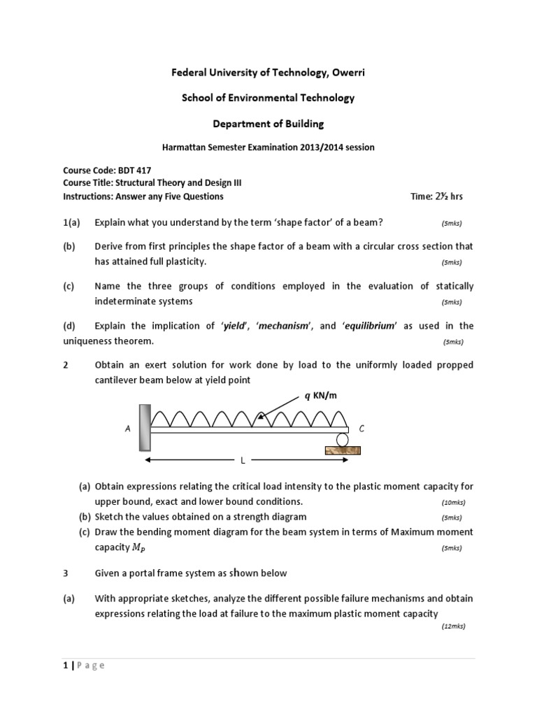 Structural Theory | PDF | Yield (Engineering) | Bending