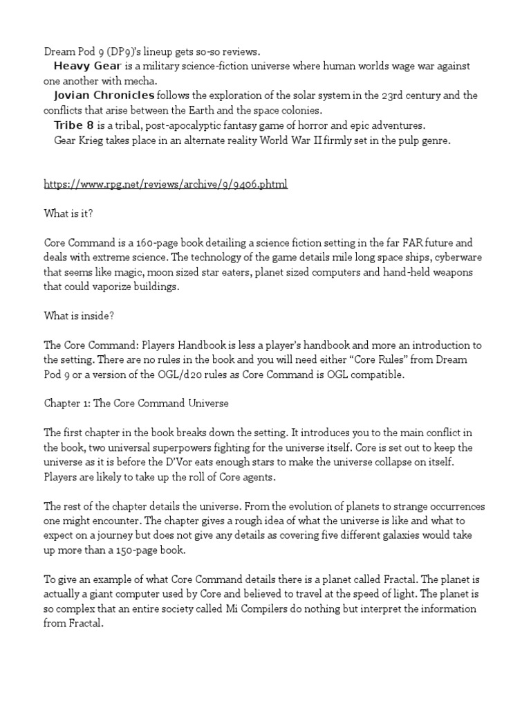 Dream Pod 9 RPGs Info | PDF | Leisure