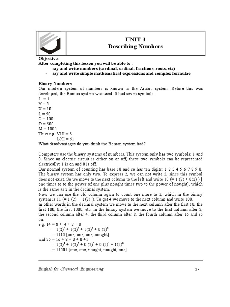 UNIT 3 - Describing Numbers | PDF | Fraction (Mathematics) | Bit