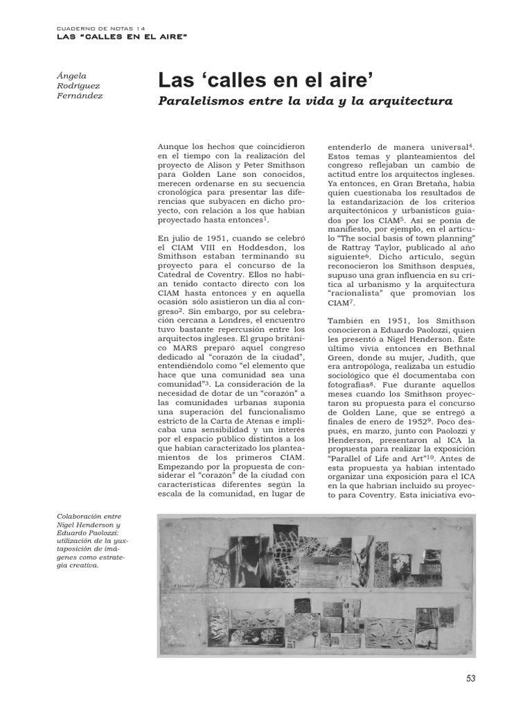 Los Smithson - Las Calles en El Aire | PDF | Urbanismo | Sociedad