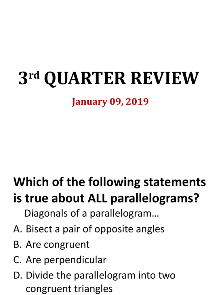 3rd Quarter Reviewer Math | PDF