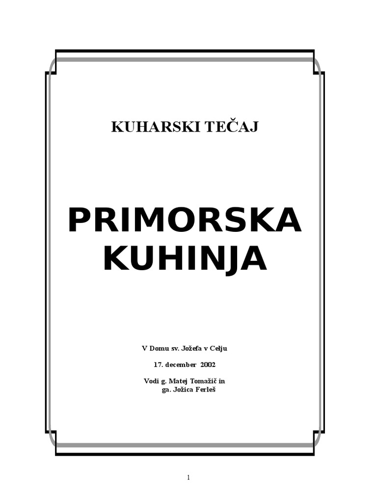 Primorska Kuhinja | PDF