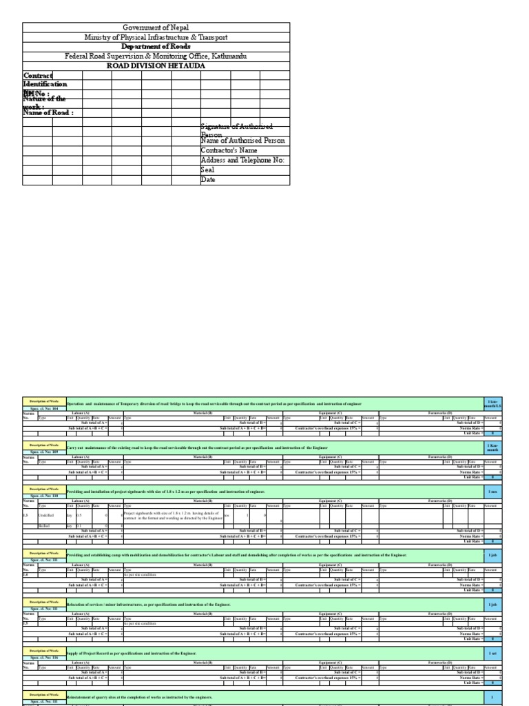 Rate Analysis | PDF | Trees | Specification (Technical Standard)