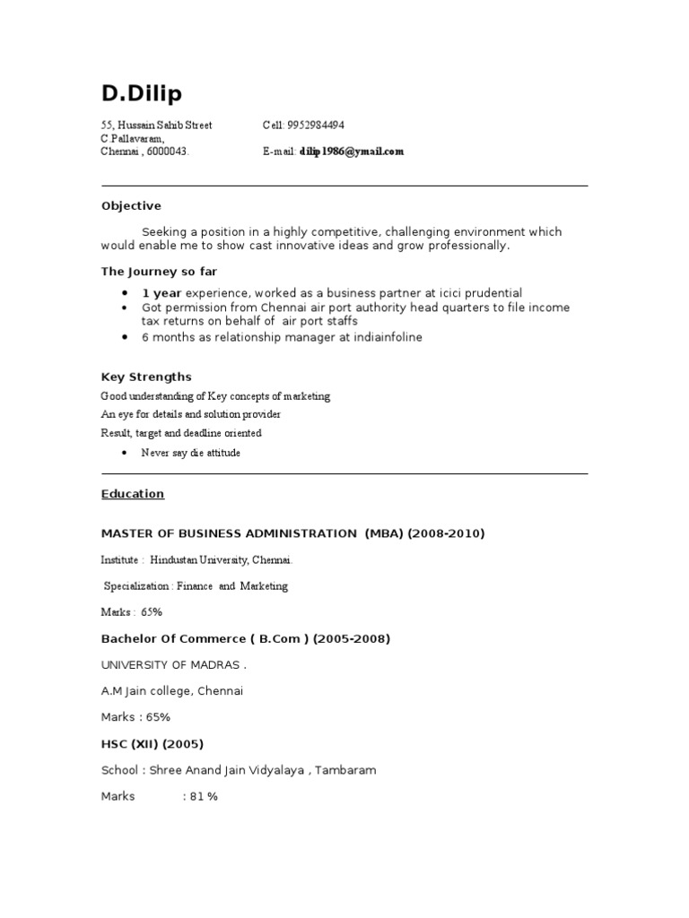 Dilip Resume | PDF