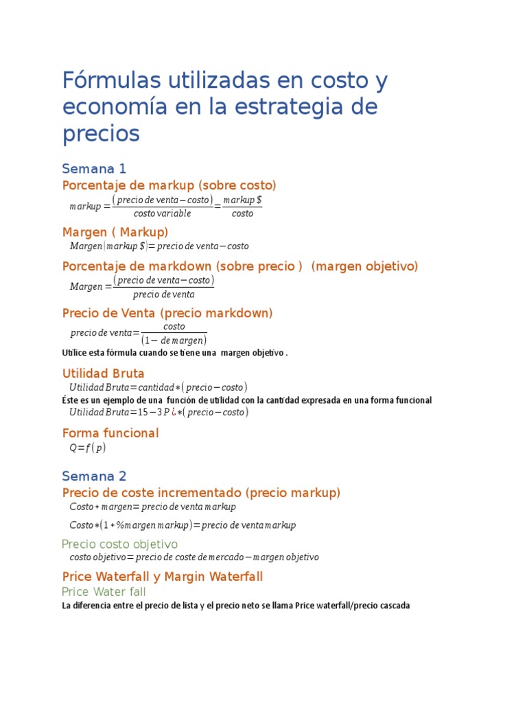 Estrategias y Fórmulas de Precios | PDF | Elasticidad (economía) | Precios