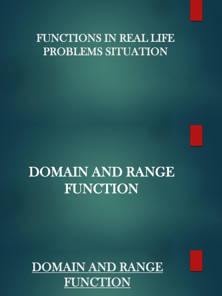 Functions in Real Life Problems Situation | PDF